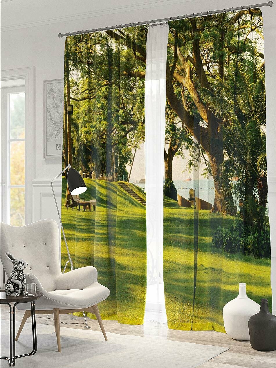 Фотошторы AT HOME Летний парк высота 260 см, ширина 150 см, крепление - шторная лента
