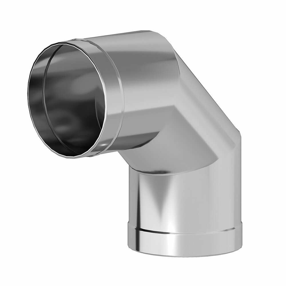 Колено нержавеющая сталь (AISI 430/0,8мм) 90* 3-х секц. диаметр дымохода: 180 мм