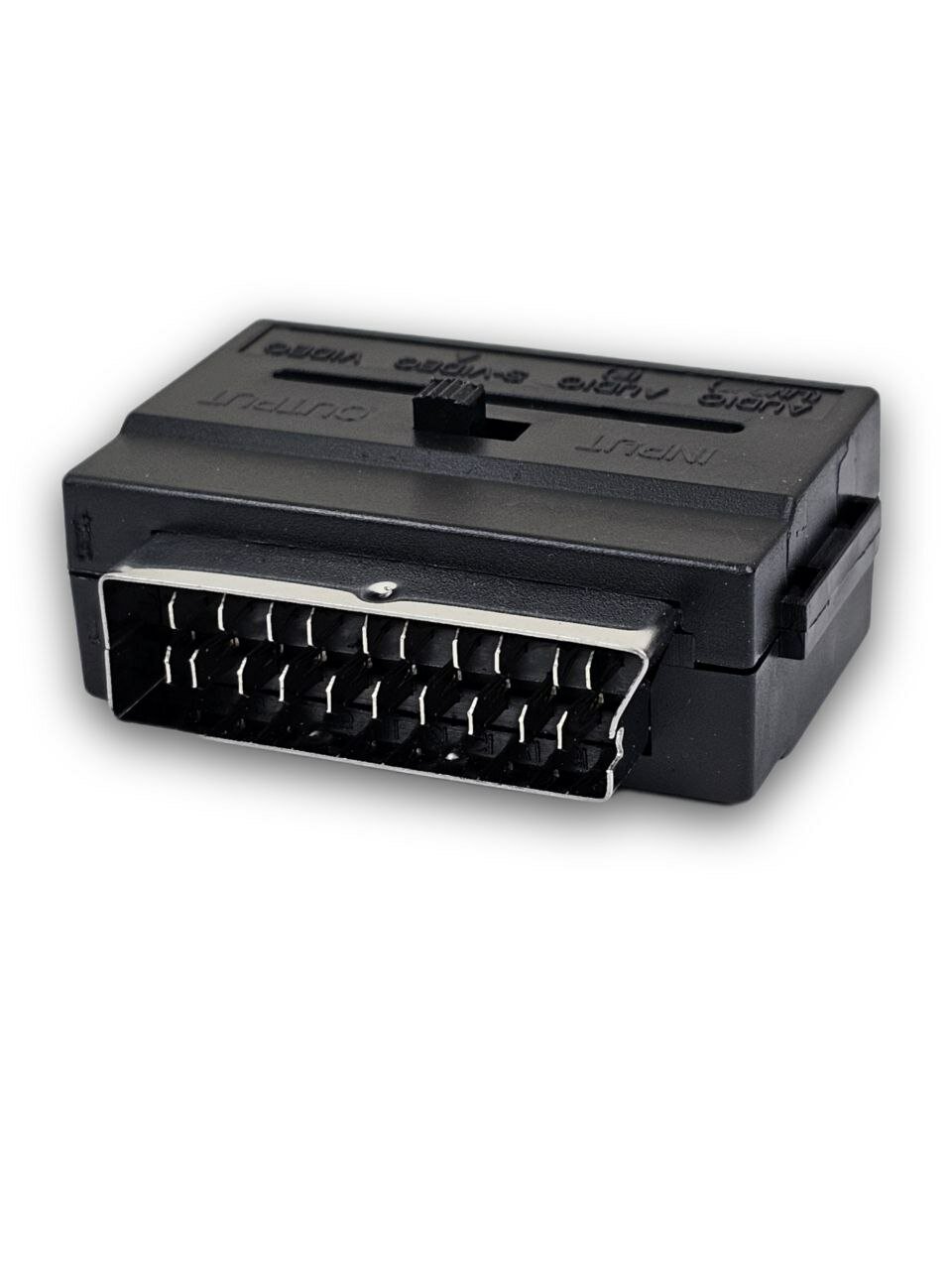 Переходник SCART "штекер" - 3 x RCA + SVHS "гнездо" с переключателем "вход-выход"