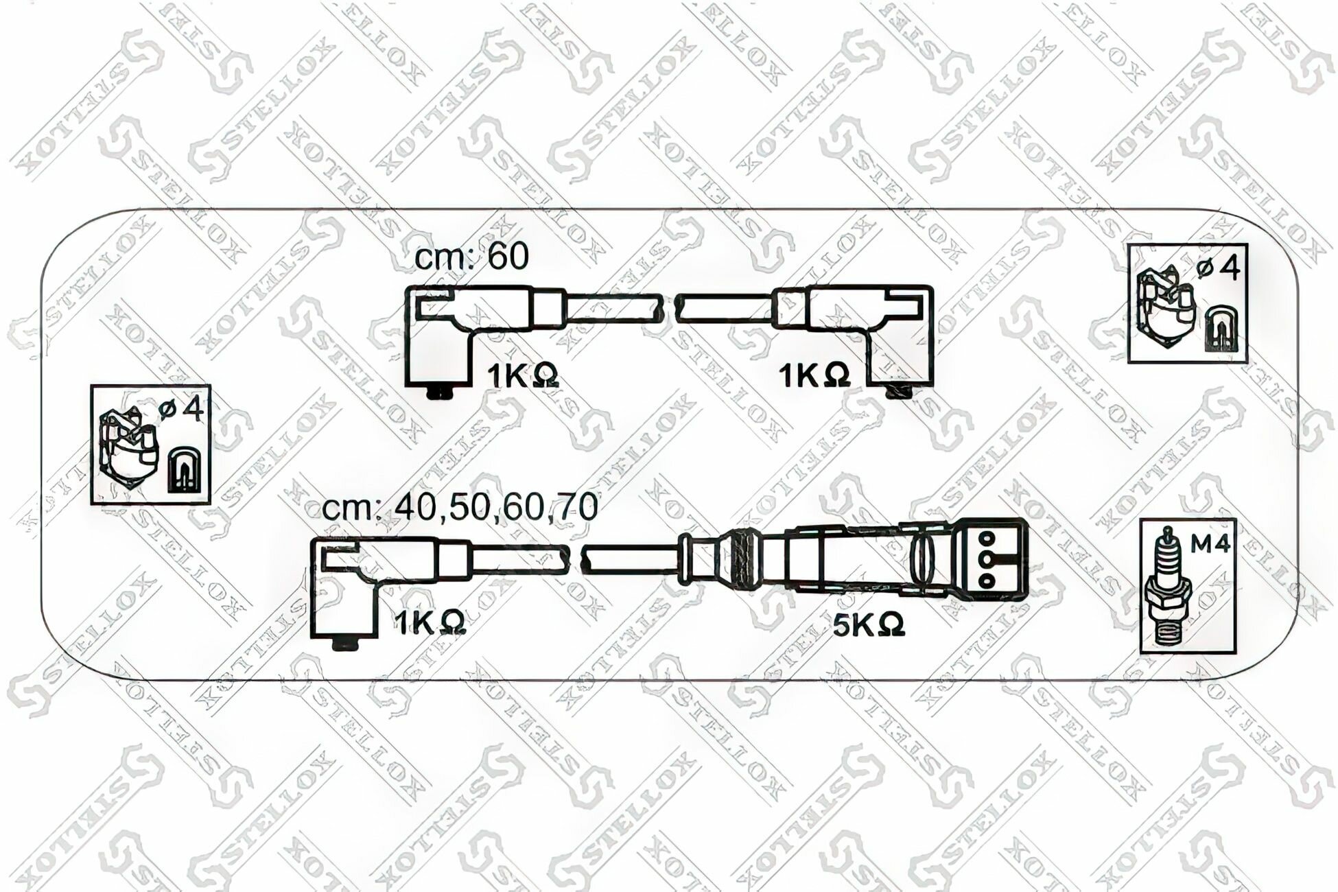 Провода высоковольтные для Фольксваген Гольф 2, Кабриолет 1, Поло 3, Классик 3, Пассат B3 B4 10-38338-SX STELLOX