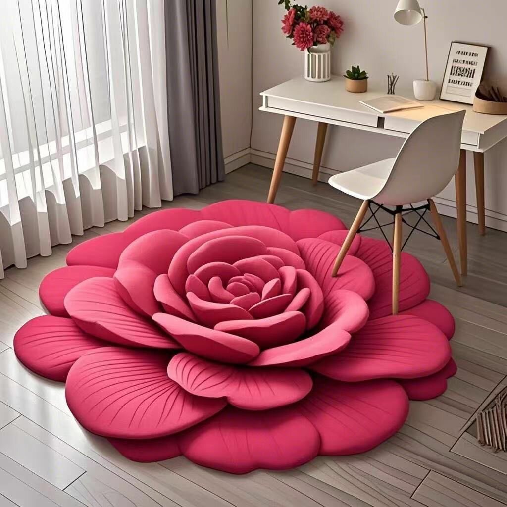 Ковер "Rose Carpet", 170x170 см, круглый, в форме розы, с ворсом