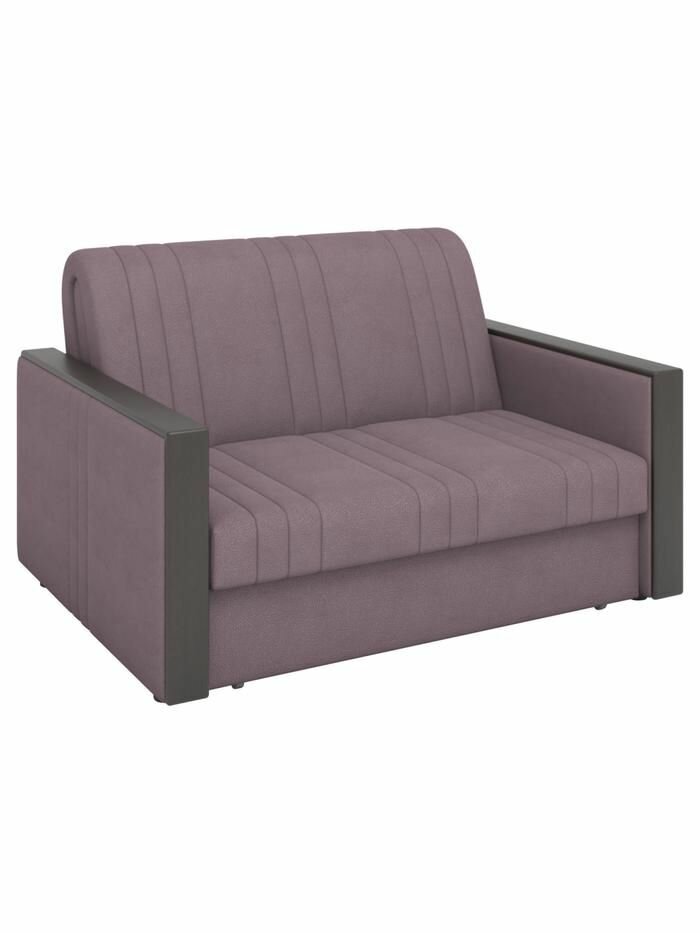 Диван кровать прямой Фенди независимый пружинный блок, раскладной, аккордеон, с ящиком для белья, 124х207 см спальное место, Светло-коричневый, велюр