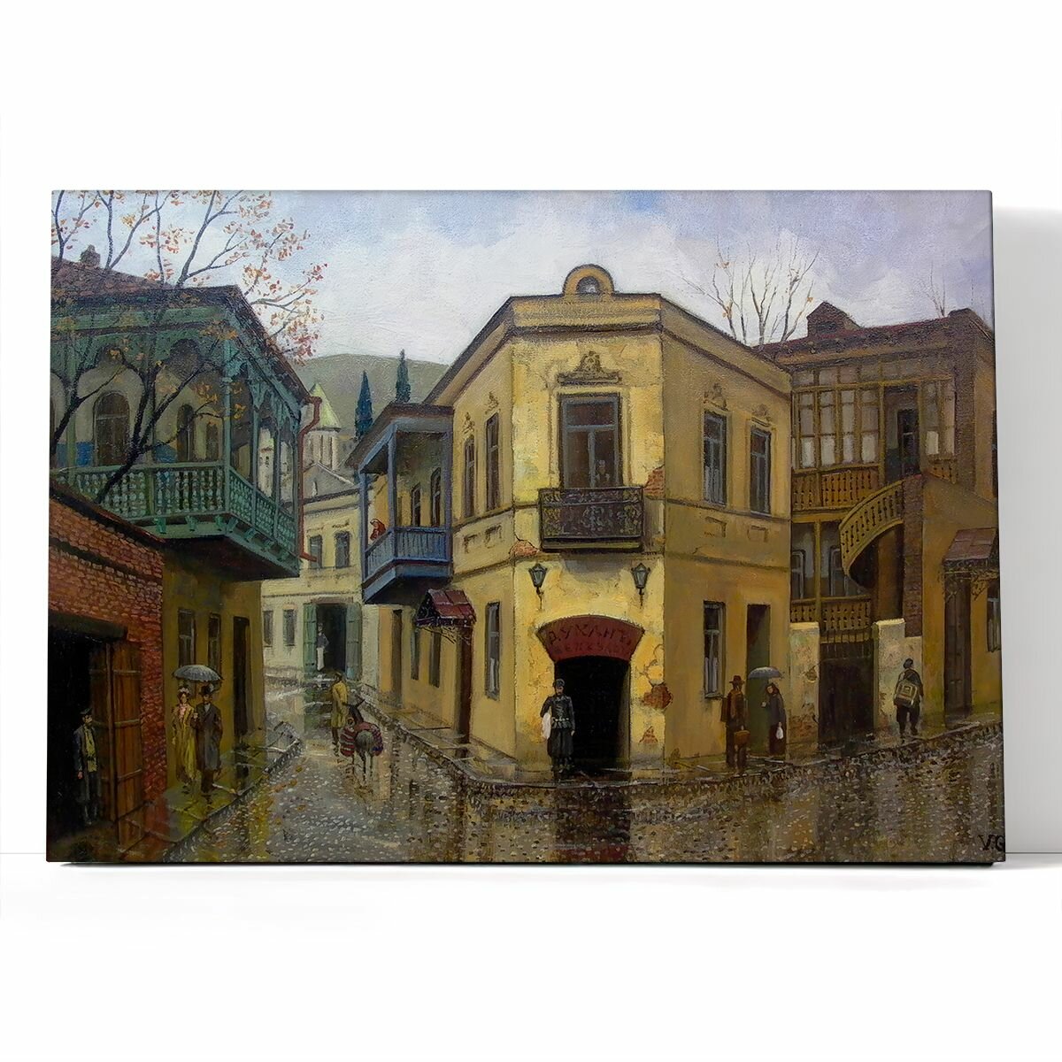 Интерьерная картина на хлопковом холсте/Старый Тбилиси (1), 40х60 см