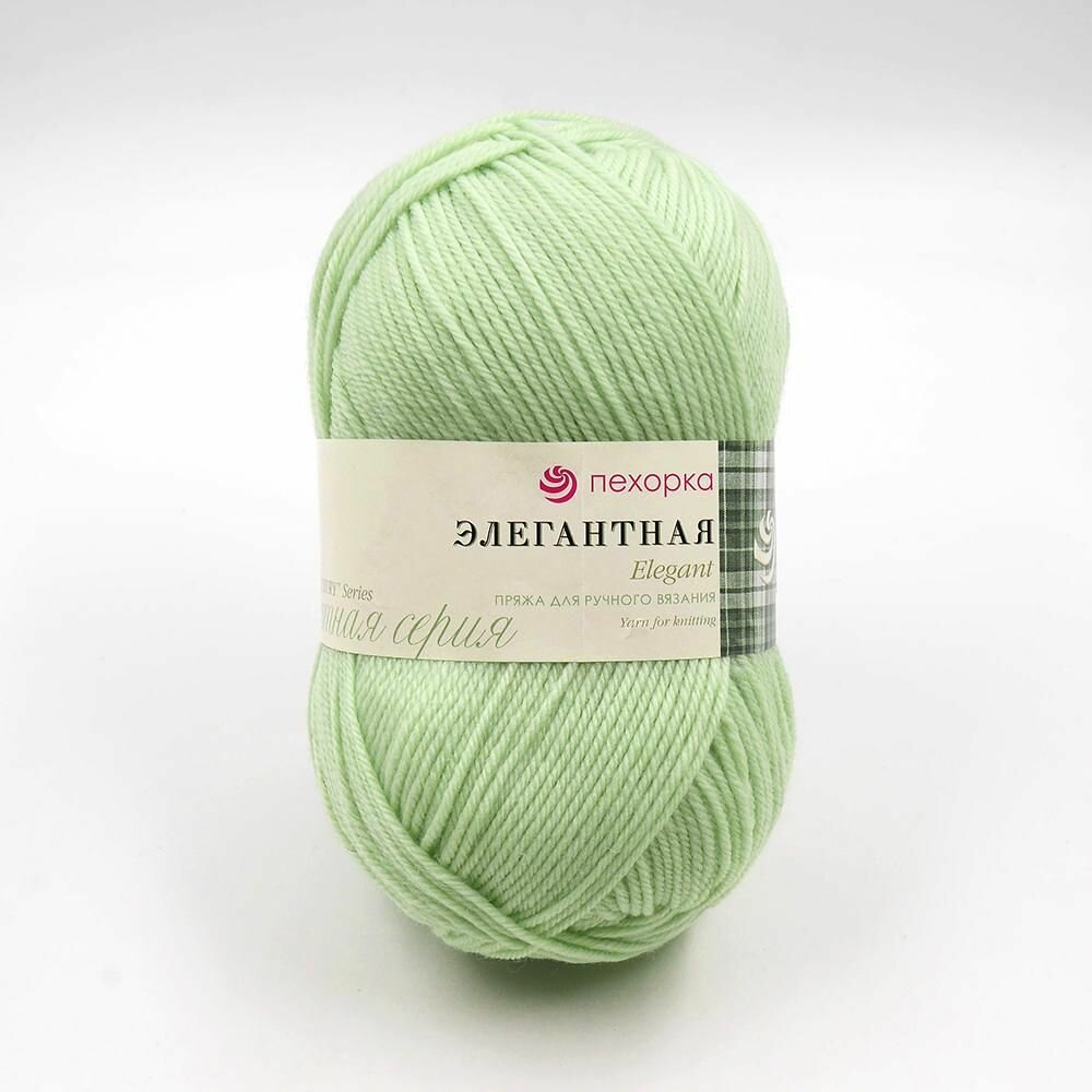Пряжа Пехорка Элегантная 41 салатовый (100г/250м, упаковка 5 мотков)
