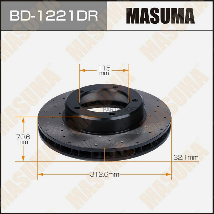 MASUMA BD-1221DR Диск торм. перфорированный