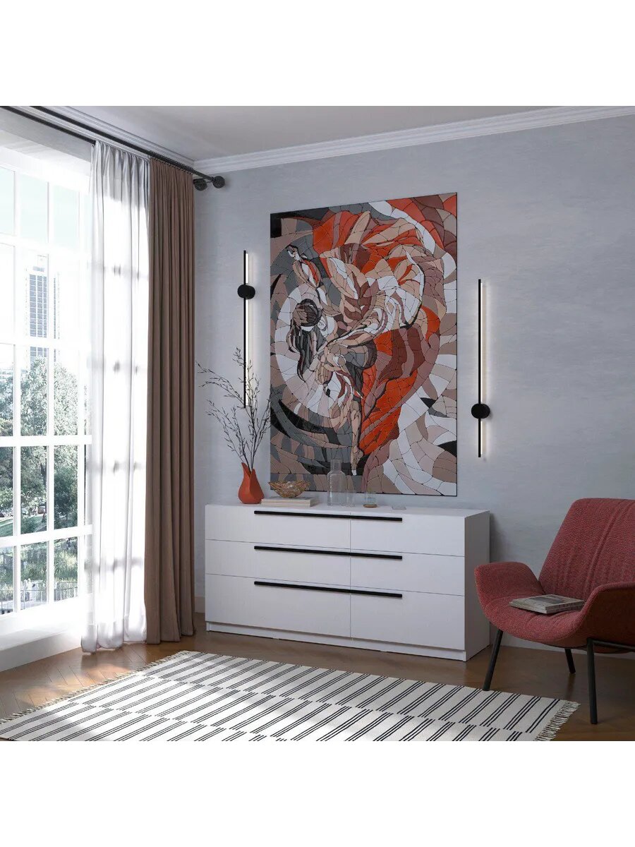 Комод для вещей, комод белый матовый на 6 ящиков, шариковые направляющие