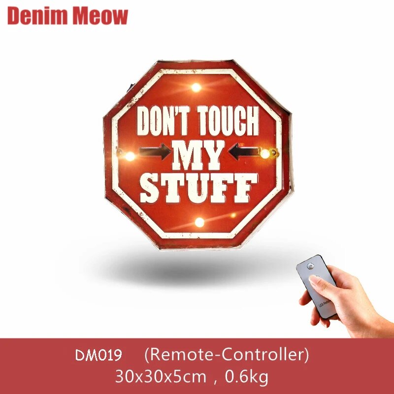Светодиодная вывеска "Don't Touch My Stuff" Красный, DM019