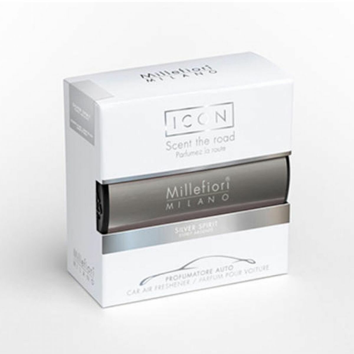 Millefiori Milano ICON / Ароматизатор в авто "Классик" Сияние серебра "Серебристый" CAR AIR FRESHENER ICON "CLASSIC" SILVER - SILVER SPIRIT