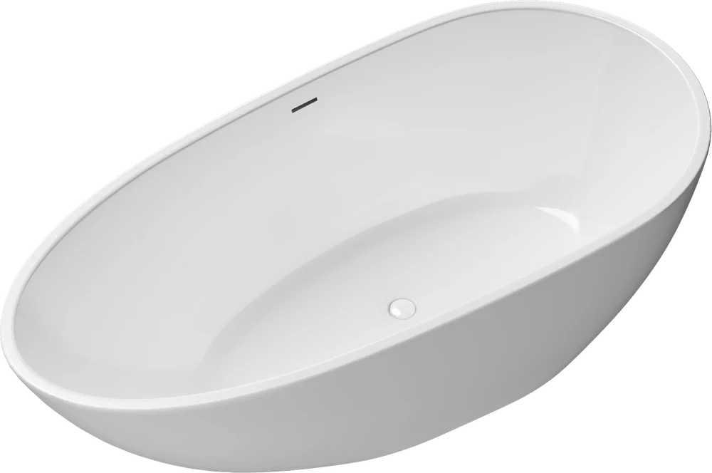 Акриловая ванна Grossman Fly GR-1103 160x80 см, отдельностоящая, овальная, с каркасом, со сливом-переливом глянцевая