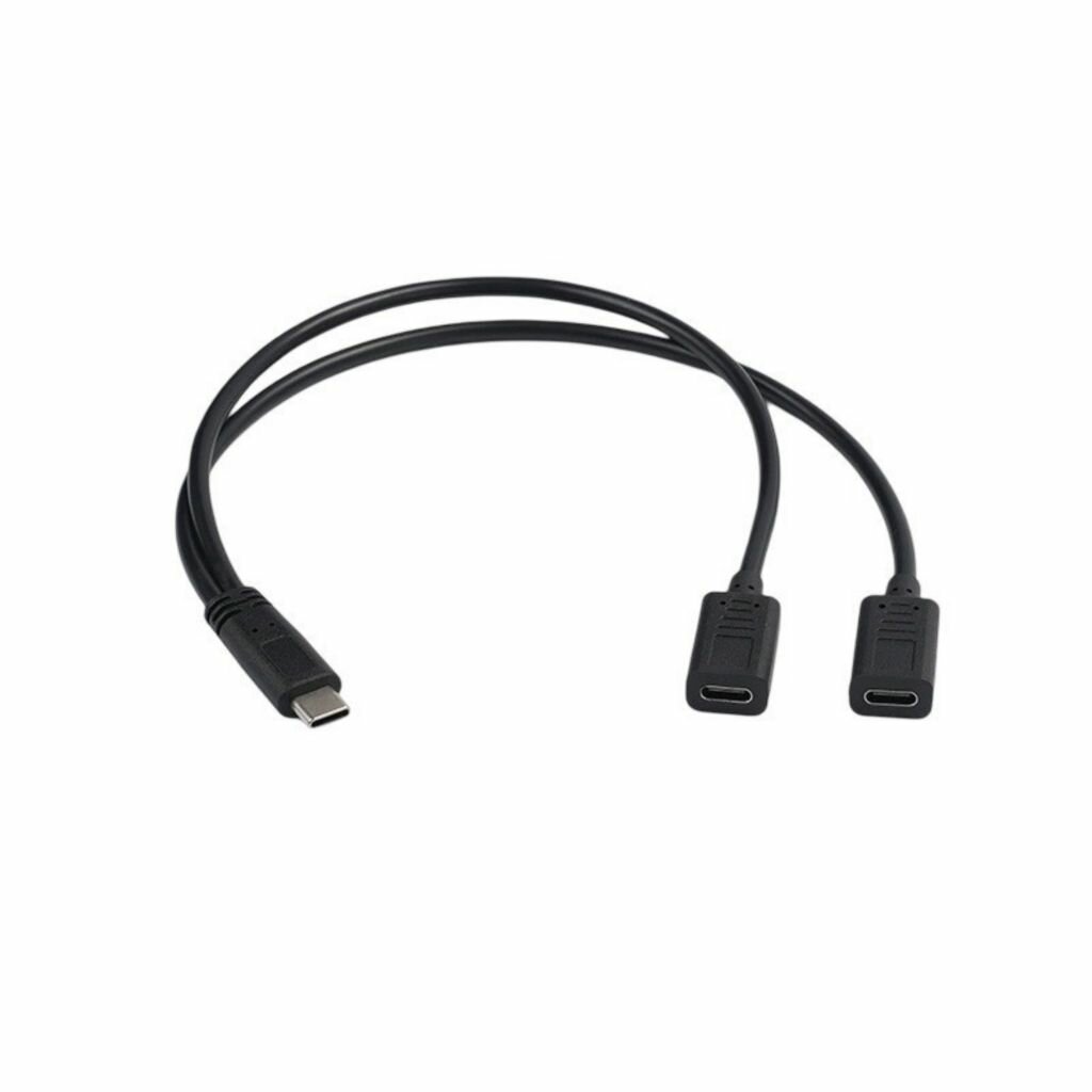 Штекер Type c к двойной розетке зарядному проводу 15 Вт