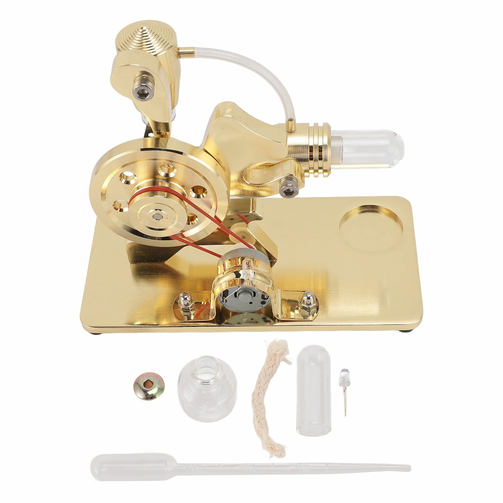 Модель мотора Stirling Engine с LED-подсветкой, образовательная игрушка для детей и взрослых, золотая
