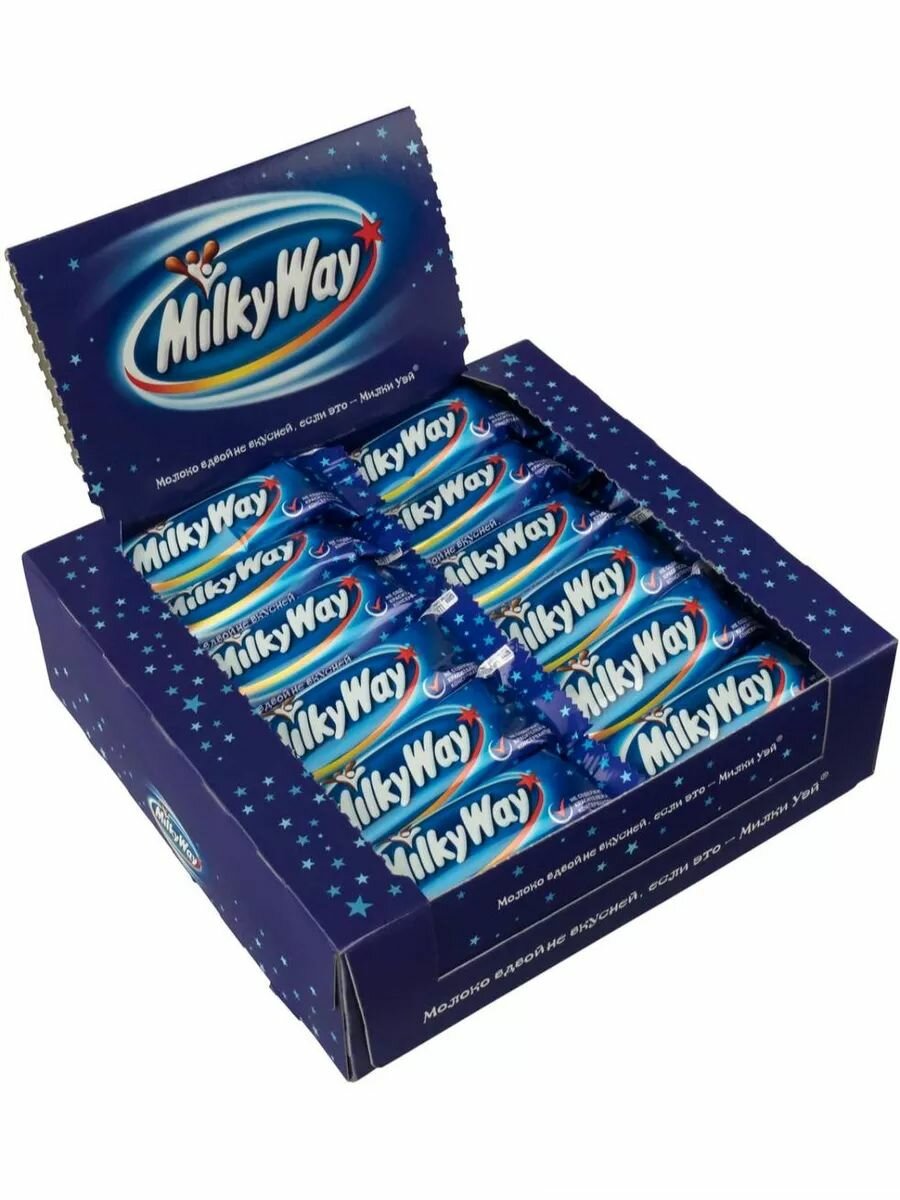 Шоколадные батончики Милки Вей 36 шт по 26 г
