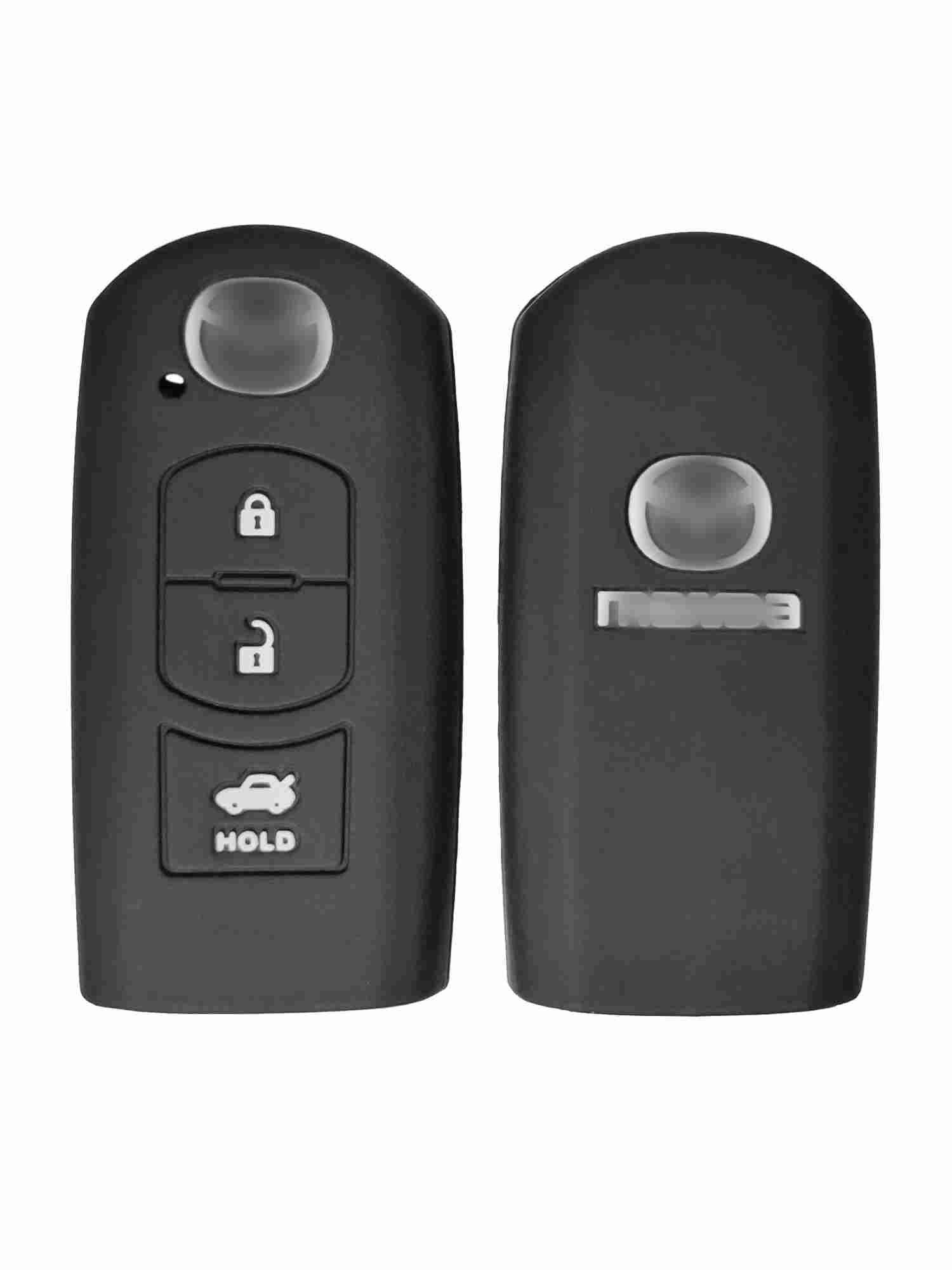 Чехол на ключ силиконовый для Mazda Axela, Atenza, CX-5, CX-7, CX-9 (3 кнопки, чёрный) belais #22042