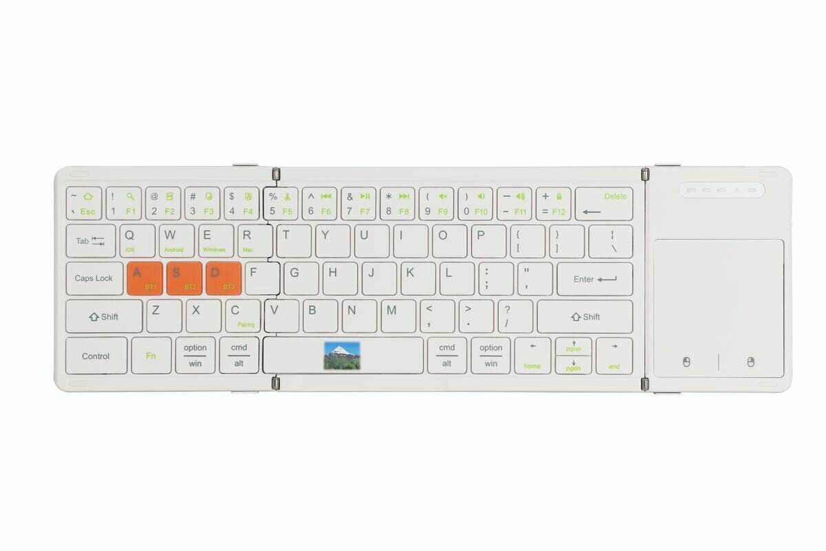 Белая Bluetooth клавиатура может складываться три раза