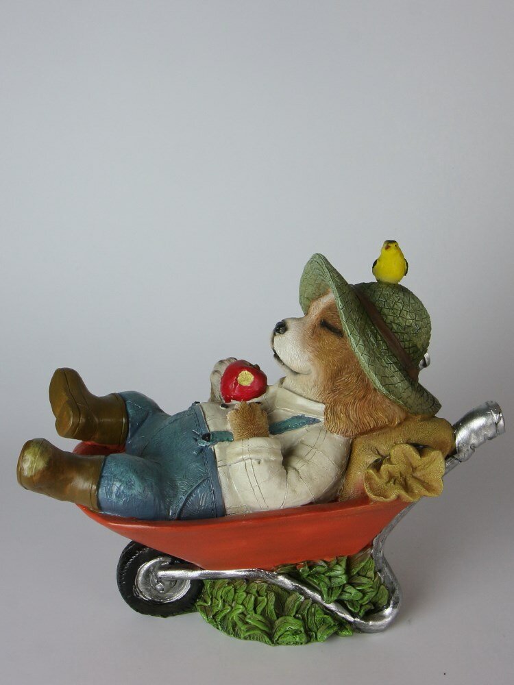 Фигурка садовая Пёс на тачке