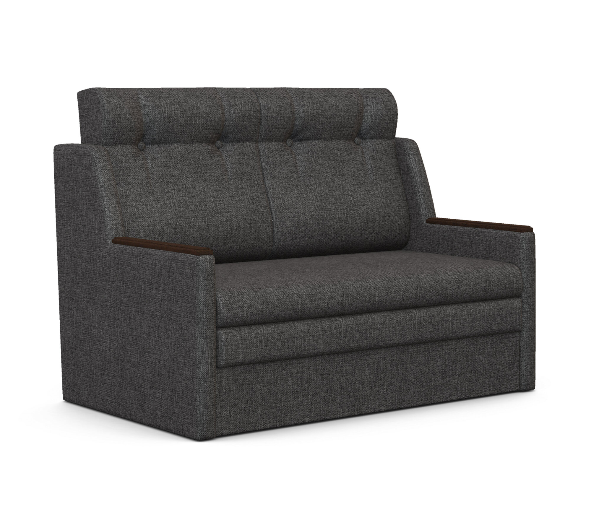 Диван-кровать Классика 2Д, прямой, раскладной, с ящиком для белья, рогожка темно-серый