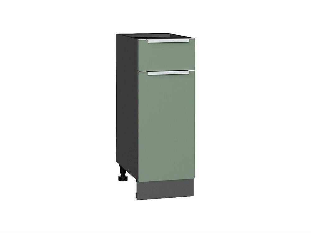 VVT Шкаф нижний с 1-ой дверцей и ящиком Фьюжн Graphite, Silky Mint, 300 В*Ш*Г 816*300*480, фасад МДФ Silky Mint, корпус Graphite Silky Mint