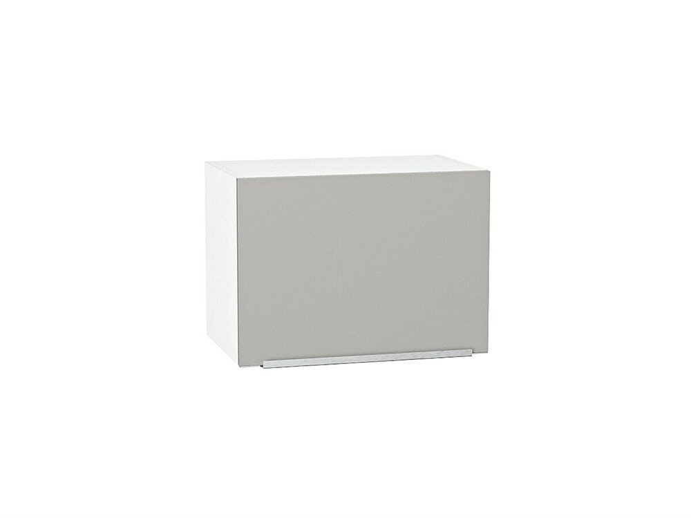 VVT Шкаф верхний горизонтальный Фьюжн Белый, Silky Light Grey, 360, 500 В*Ш*Г 358*500*320, фасад МДФ Silky Light Grey, корпус Белый Silky Light Grey