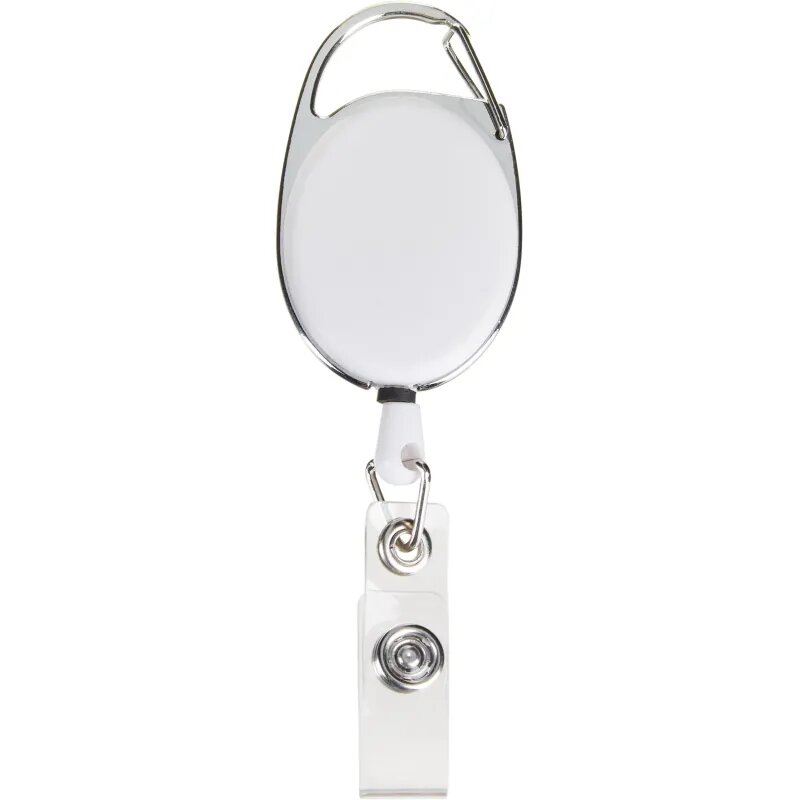 Держатель для бейджа Комус с рулеткой белый (без бейджа) 1шт 2043399