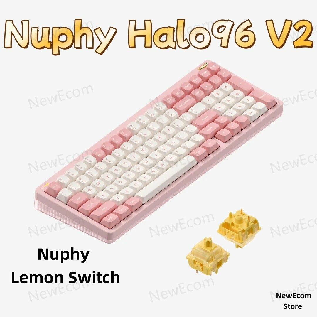 Беспроводная механическая клавиатура Nuphy Halo96 V2 Lemon Switch, Sakura Fizz