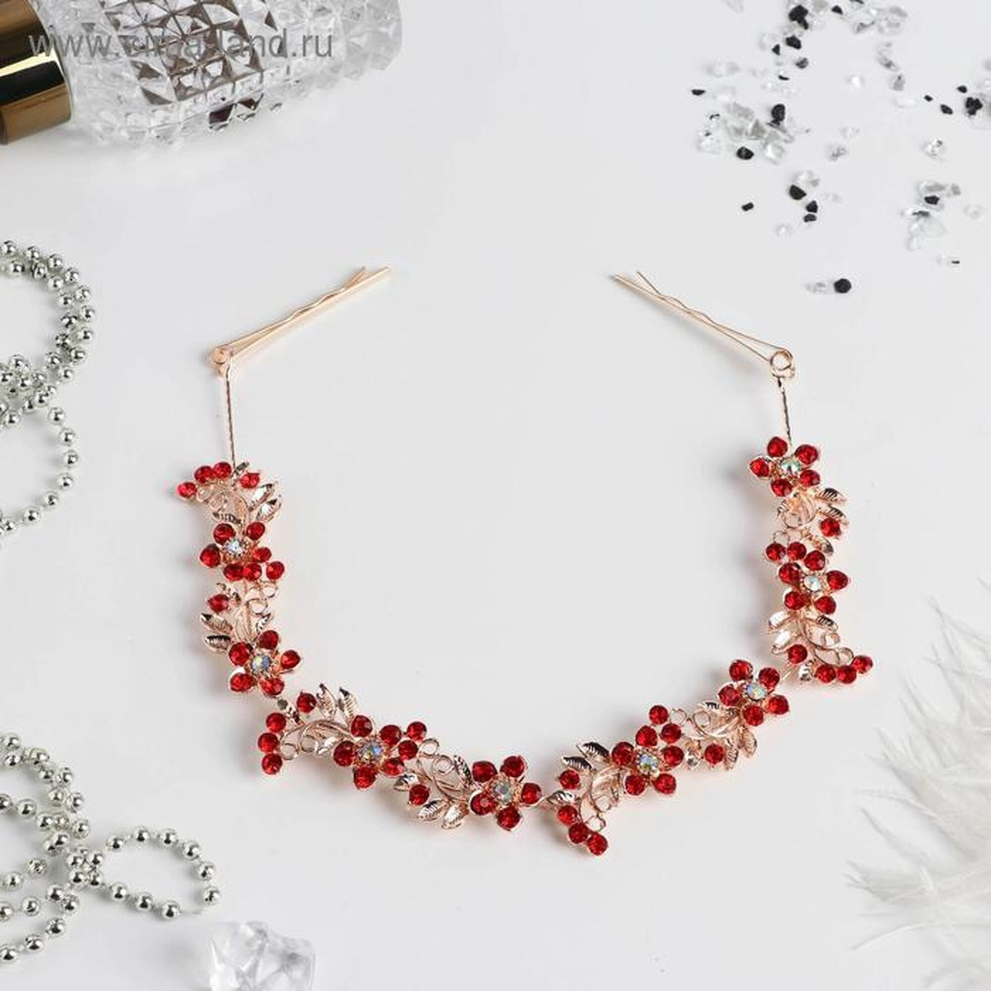 Аксессуар для волос Сима-ленд "Сюзанна", металл, со стразами, 23см