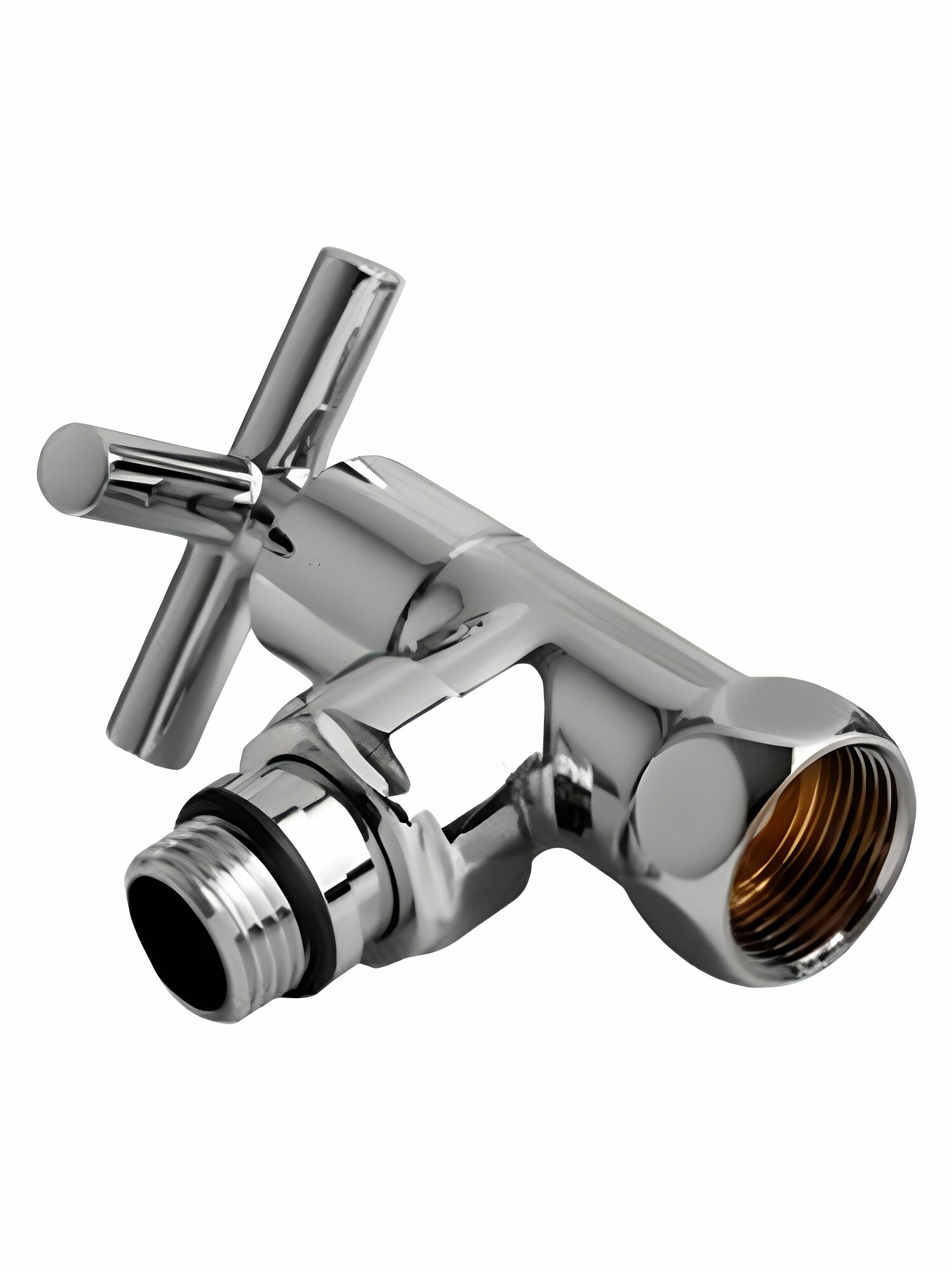 Вентиль угловой 1"x3/4" Внутренняя Внутренняя VIEIR для полотенцесушителя крест ручка / Гидропласт