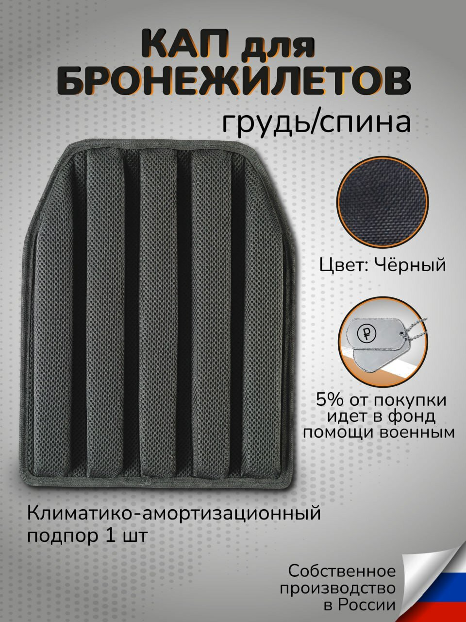 КАПа для бронежилета грудь/спина 1 штука высота 34 см Тактическая защита