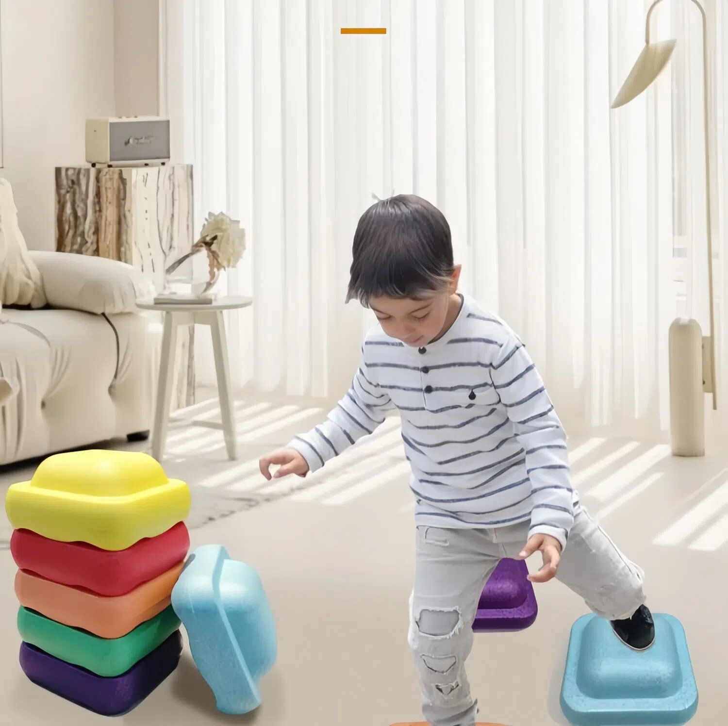 Балансир-Набор из 5 частей, Детские игрушки, радужные камни для скрещивания, тренинг сенсорной интеграции