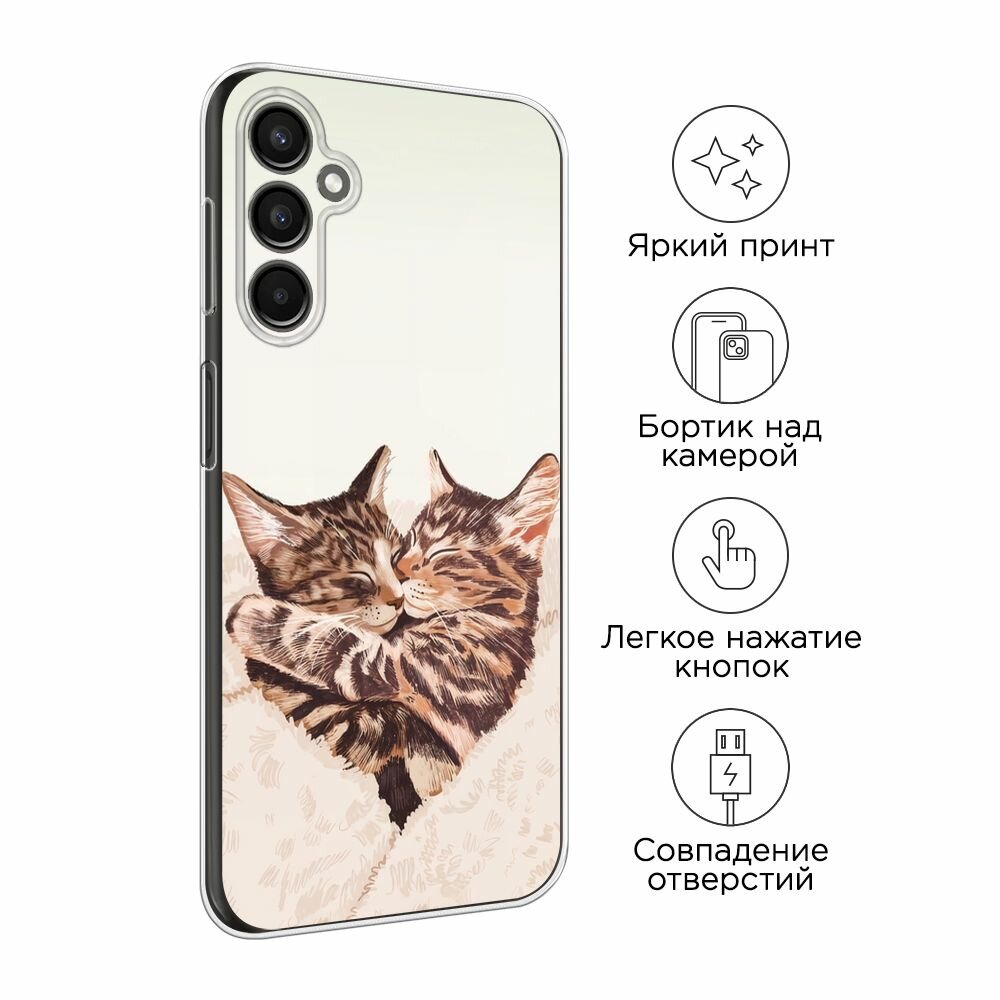 Чехол на Samsung Galaxy A24 / Самсунг Галакси A24 с принтом "Влюбленные котейки - 14 февраля" — фото 1