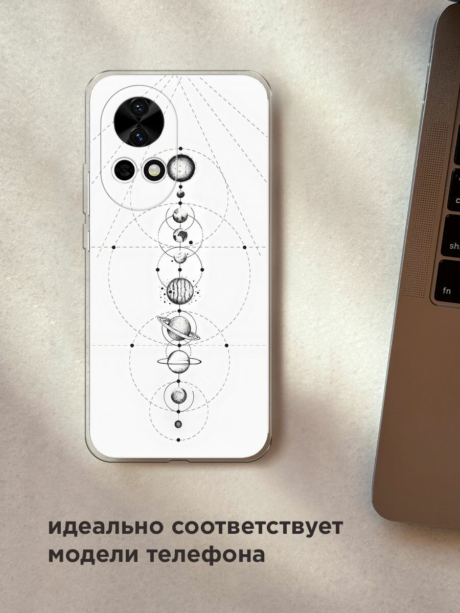 Чехол на Huawei Nova 12/Nova13 / Хуавей Нова 12/Нова 13 с принтом "Парад планет" — фото 1