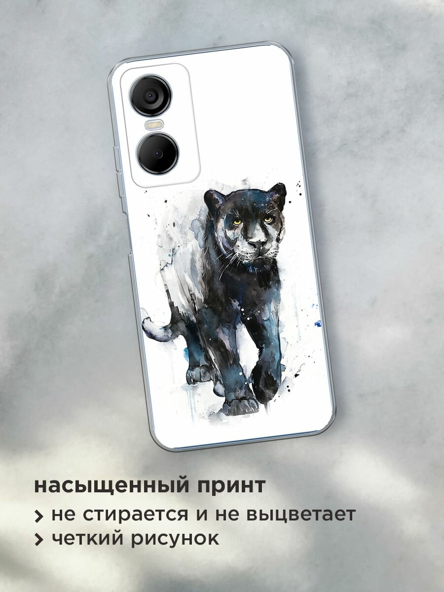 Чехол на Tecno Pop 6 pro / Техно Поп 6 Про с принтом "Пантера арт 3" — фото 1