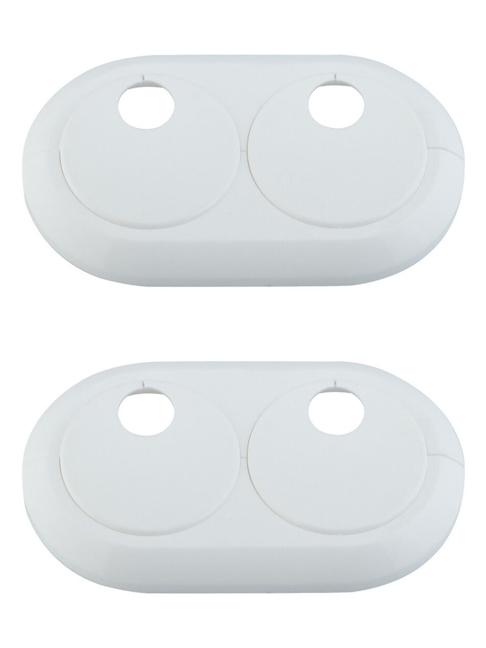 Отражатель декоративный двойной d15 мм с эксцентриковой накладкой белый пластиковый (KB2000-15KIT) (2 шт.)