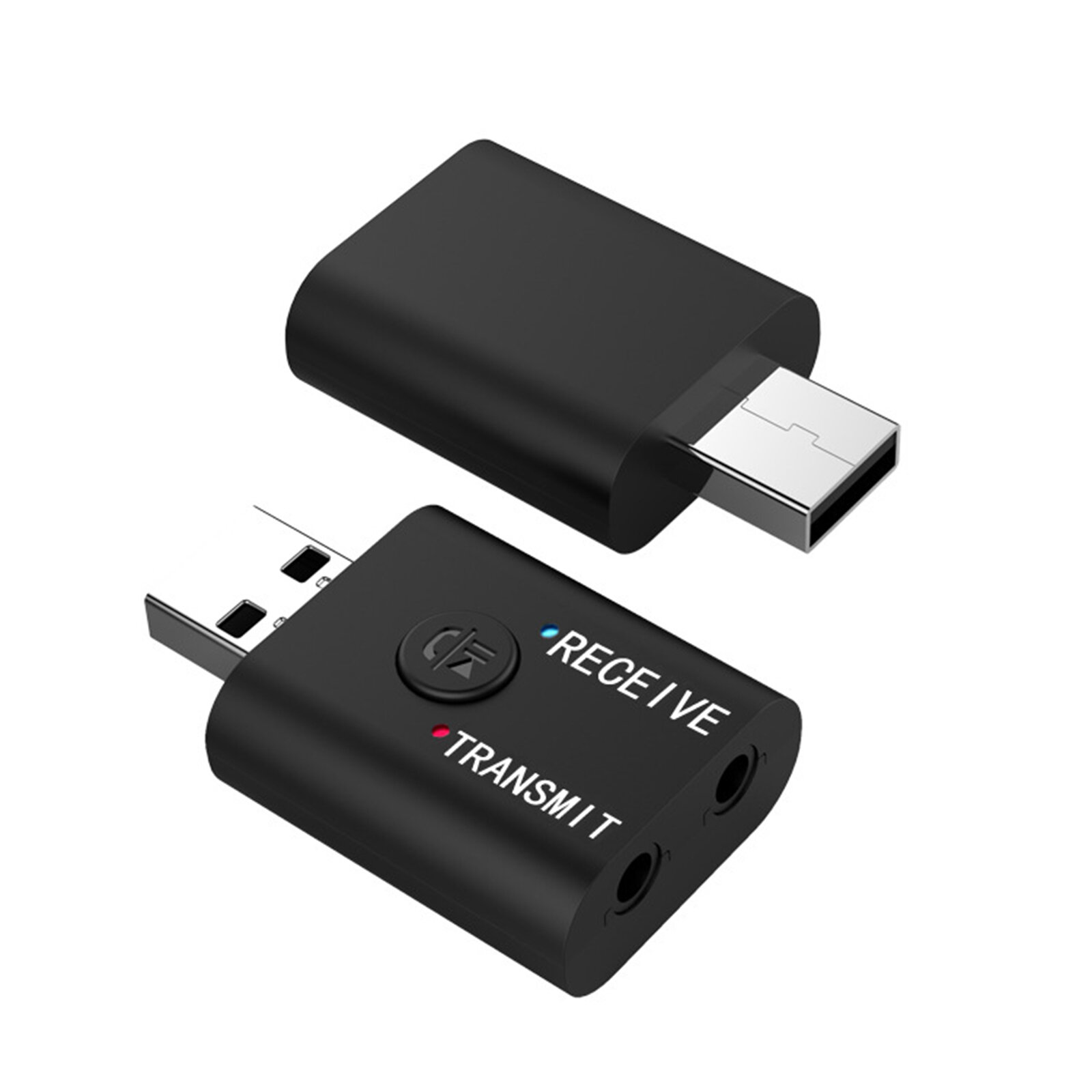 USB Аудио Трансмиттер Приемник Bluetooth 5.0 Беспроводной Адаптер 3.5мм AUX для ТВ Колонок Наушников Автомобильной Системы, Дистанция Передачи 15м, Входное Напряжение DC 5V, Интерфейс 3.5мм+USB, Цвет Черный, Размер 42.5*25.5*10мм, Пакет 5*4*2см, Вес 40г,