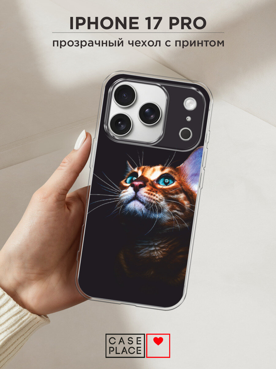 Чехол на Apple iPhone 17 Pro / Айфон 17 Про с принтом Мечтательный кот