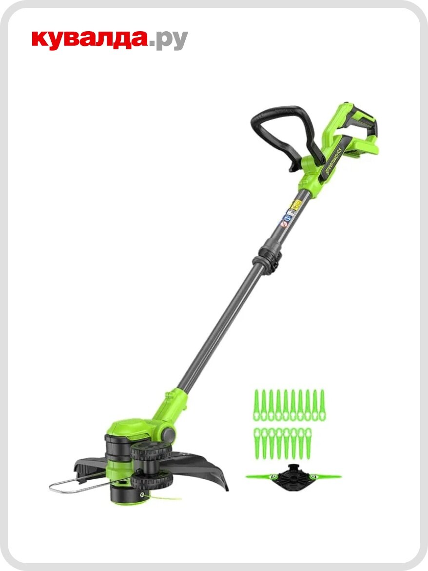Триммер аккумуляторный GREENWORKS 2113507 40V, 33 см, без АКБ и ЗУ