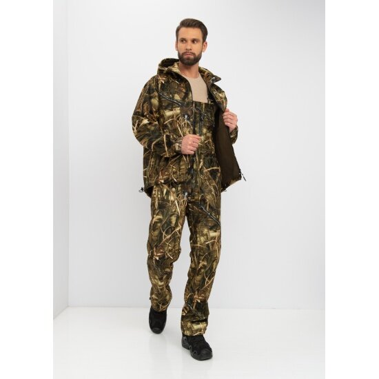 Костюм демисезонный Huntsman Никс-Люкс ткань Alova Windblock цвет Камыш размер 48-50/182-188