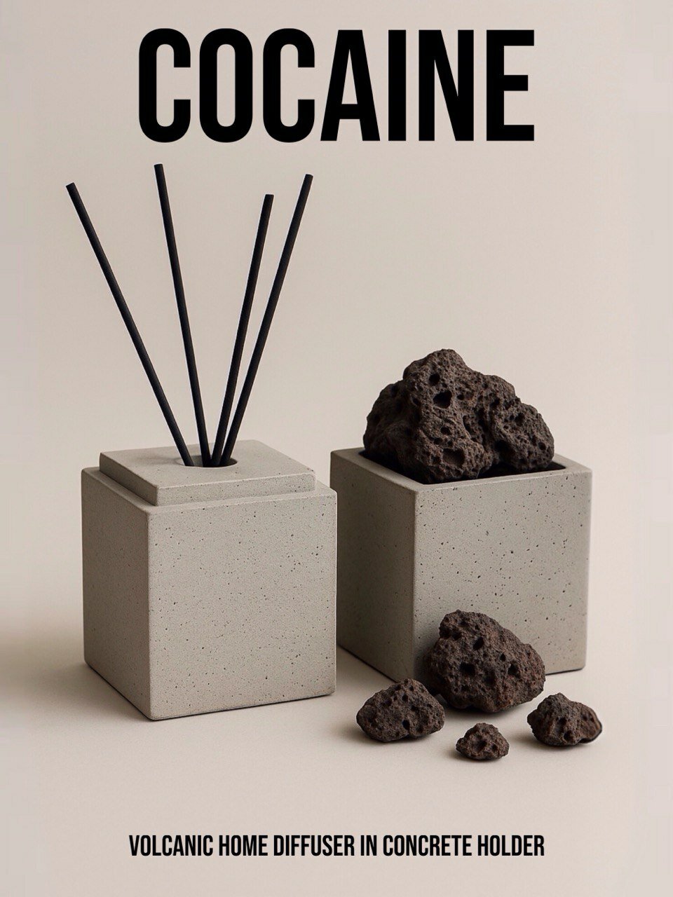 Диффузор ароматический для дома, 21. LOFT, из бетона, с вулканическими камнями, Cocaine