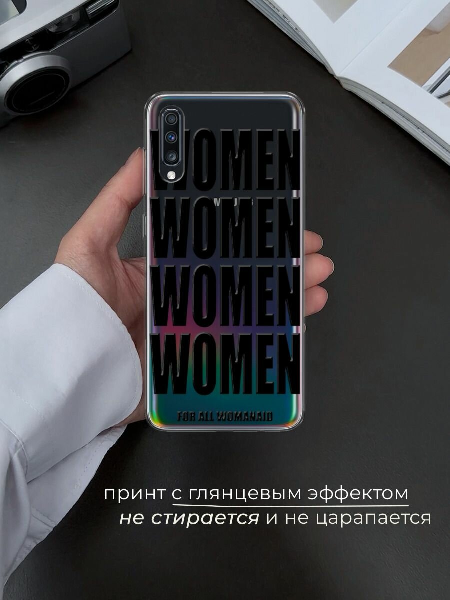 Чехол на Samsung Galaxy A70 / Самсунг Галакси А70 с принтом Women black — фото 1