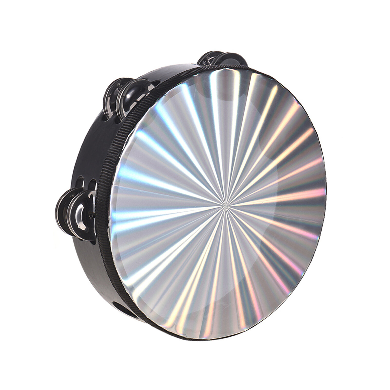 8-дюймовый деревянный тамбурин-колокольчик с двойным рядом бубенчиков и отражающей мембраной, музыкальный ударный инструмент.