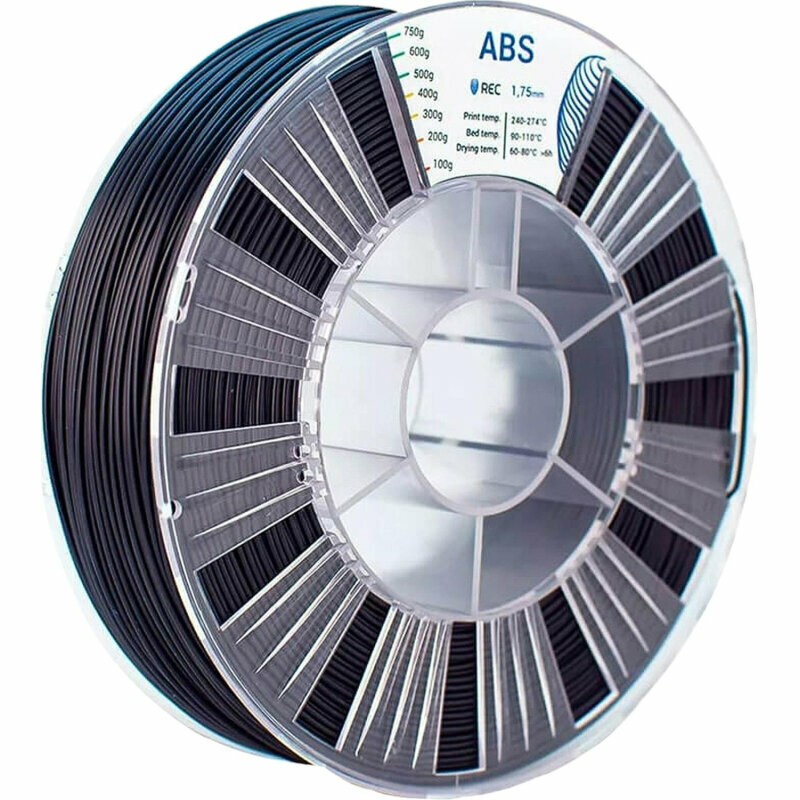 Катушка ABS пластик REC 1.75мм черный, 1984902