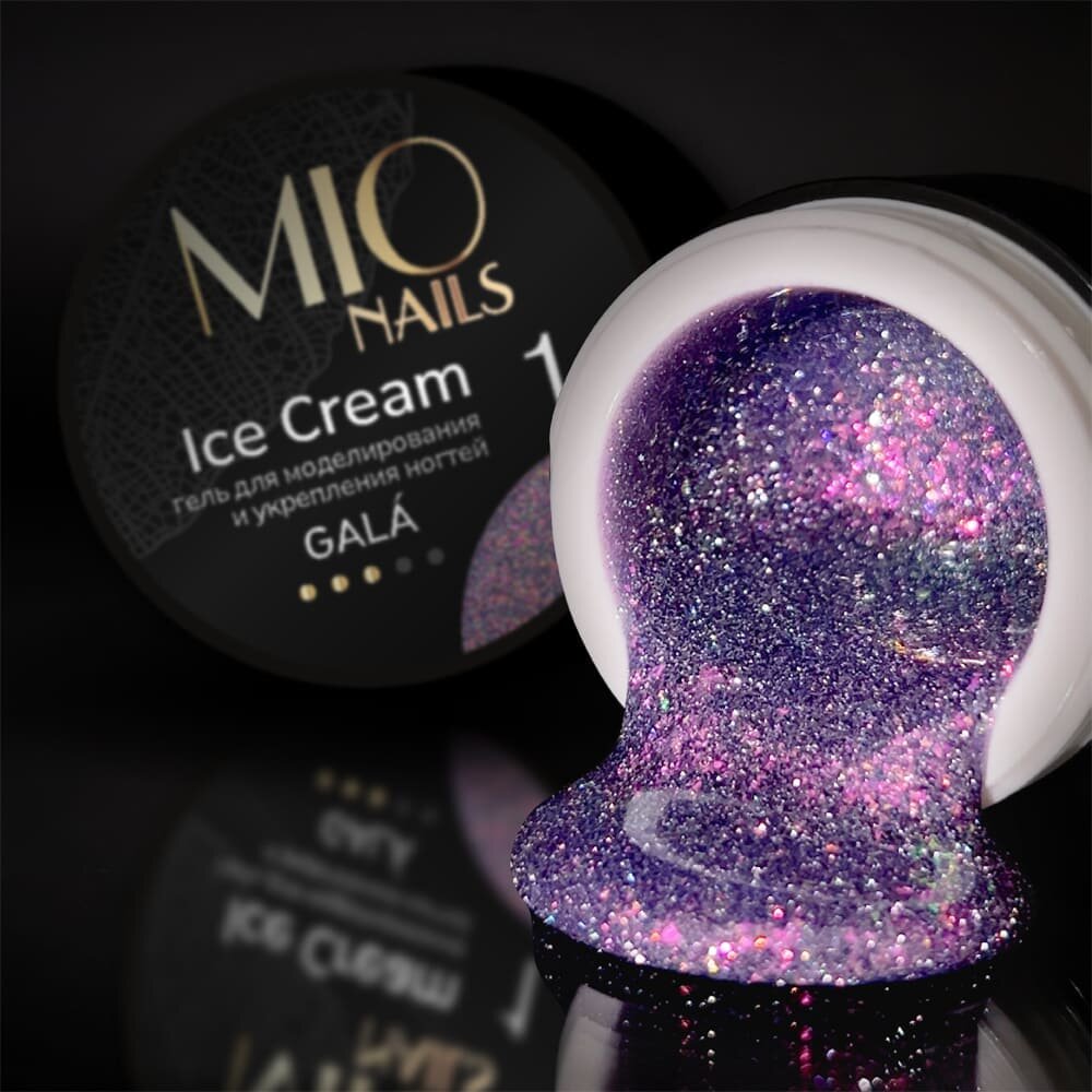 Гель Ice Cream Gel Mio Nails GALA #01 13 г светоотражающий с хлопьями юки