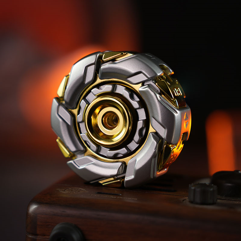 Цинковый сплав Fidget Spinner модель 08, серебристо-золотой цвет, включает сумку для хранения, аксессуары и инструмент