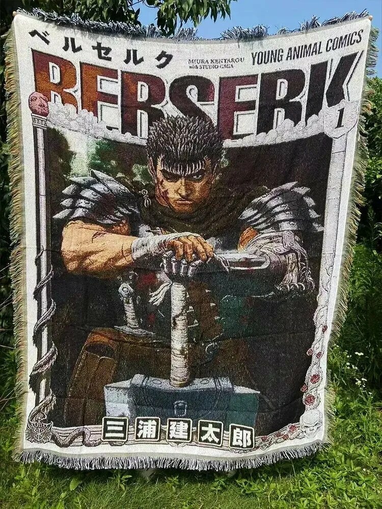 Гобелен Berserk, аниме, полусинтетика, в раме, 160x130см, серо-кофейные