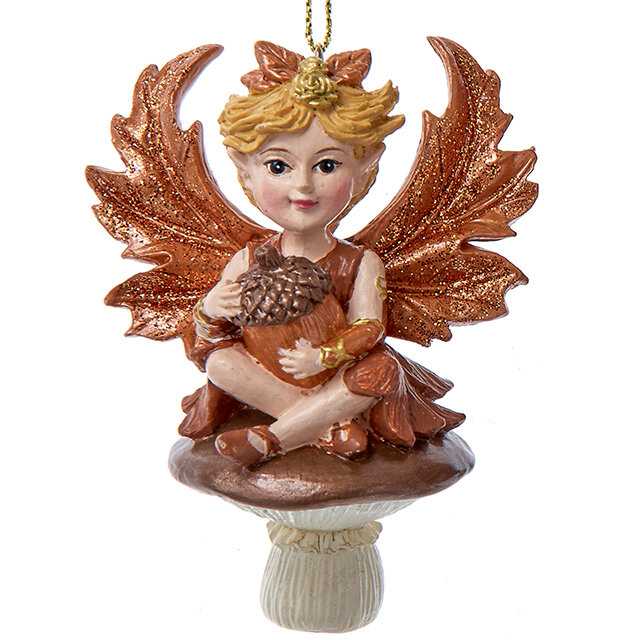 Елочная игрушка Фея Криспи на грибочке - Enchanted Forest 8 см, Kurts Adler (Куртс Адлер), E0905-1