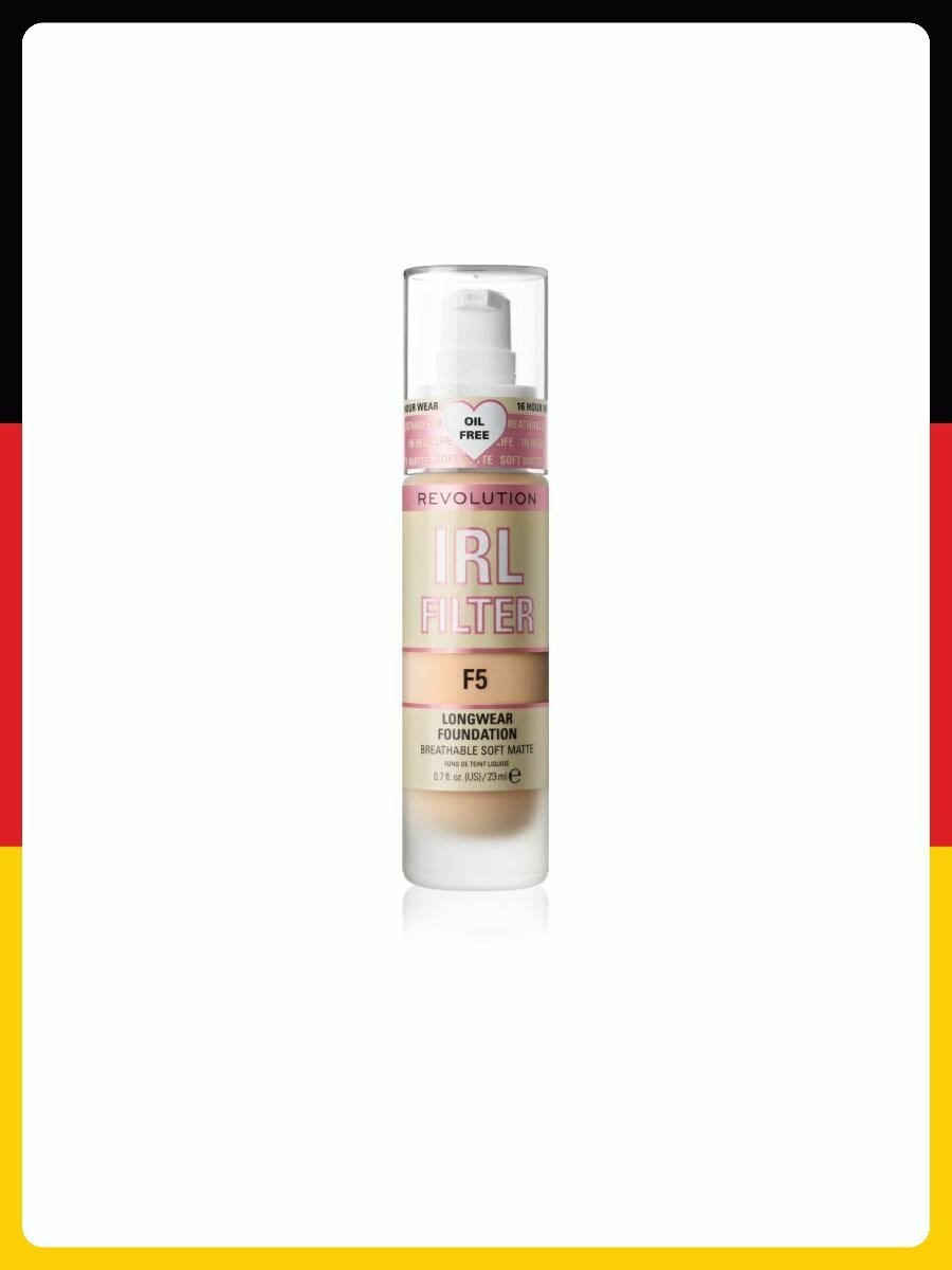 Тональная основа Makeup Revolution IRL Filter long-lasting mattifying make-up F5, 23 мл