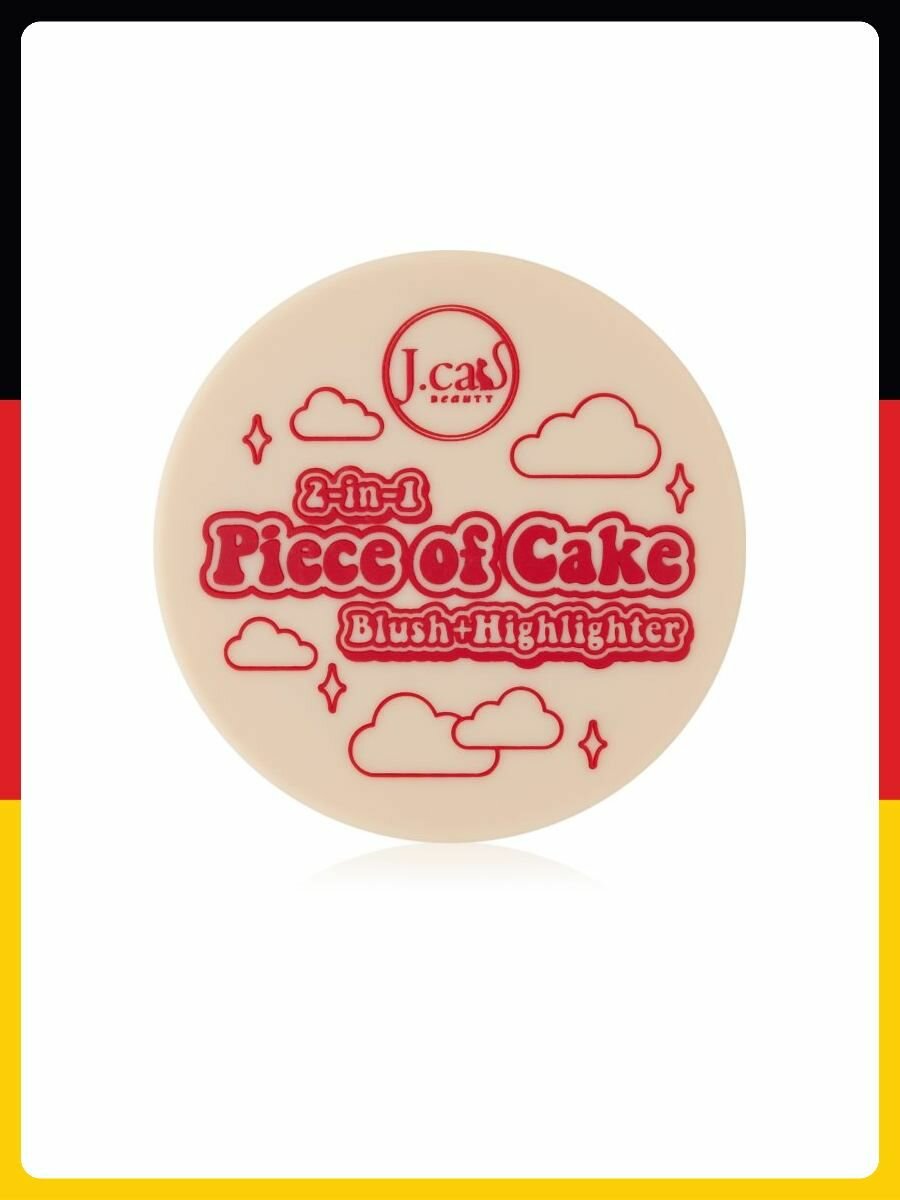 Румяна J.Cat Beauty 2 In 1 Piece Of Cake Rouge with brightener 103 McFlirty, 12,1 г