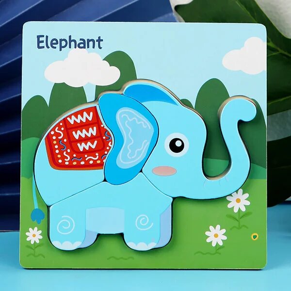 Деревянный 3D пазл YunDuo BaBy 12+ New Elephant