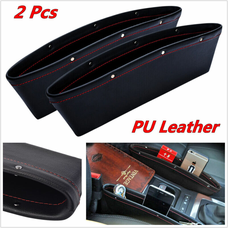 2x Искусственная Кожа Catch Catcher Box Caddy Автокресло Gap Щелевой Карман Для Хранения Органайзер