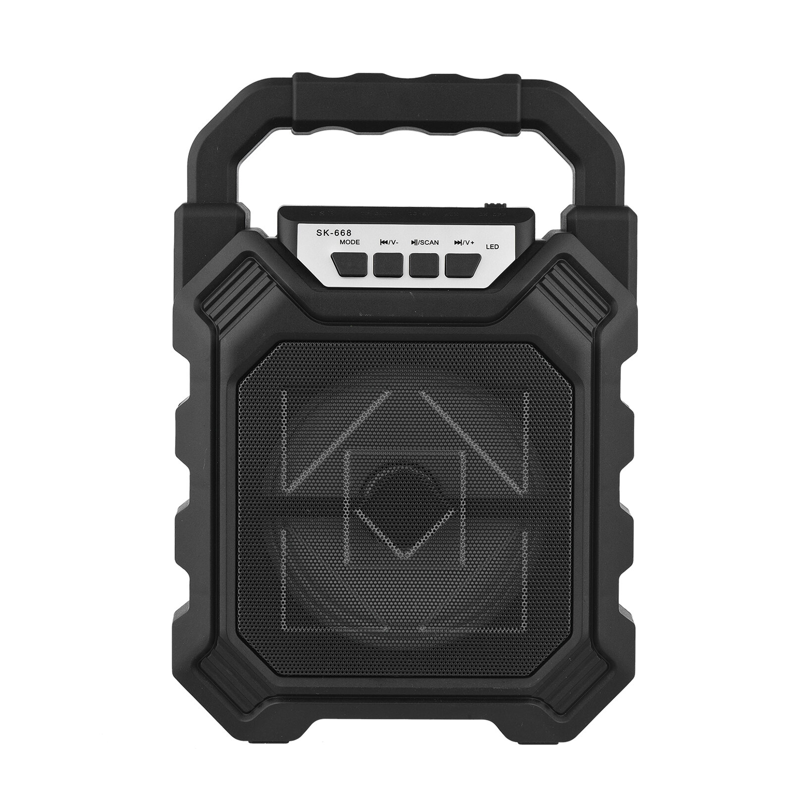 Портативная BT караоке-машина с микрофоном, заряжаемая бесконтактная наружная колонка на батарейке, мини громкоговоритель и микрофонная система для дома, улицы, зала, вечеринки, пения, танцев, кемпинга, черный/синий/красный, ABS, 4-дюймовый