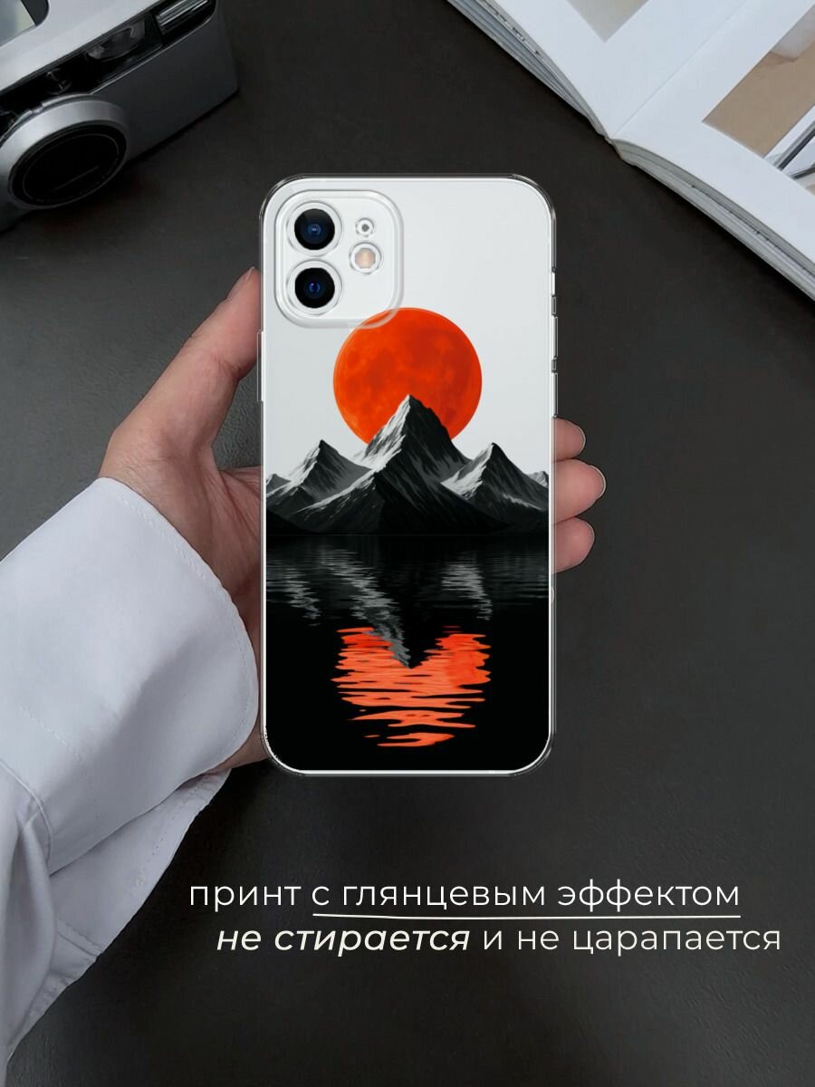 Силиконовый чехол на Apple iPhone 12 mini / Айфон 12 Мини с принтом Черная гора 3 — фото 1